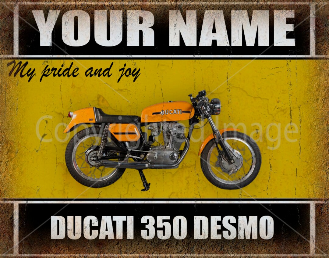 DUCATI 350 DESMO ,peronalised , Customised ,any Name, Vintage Retro ...