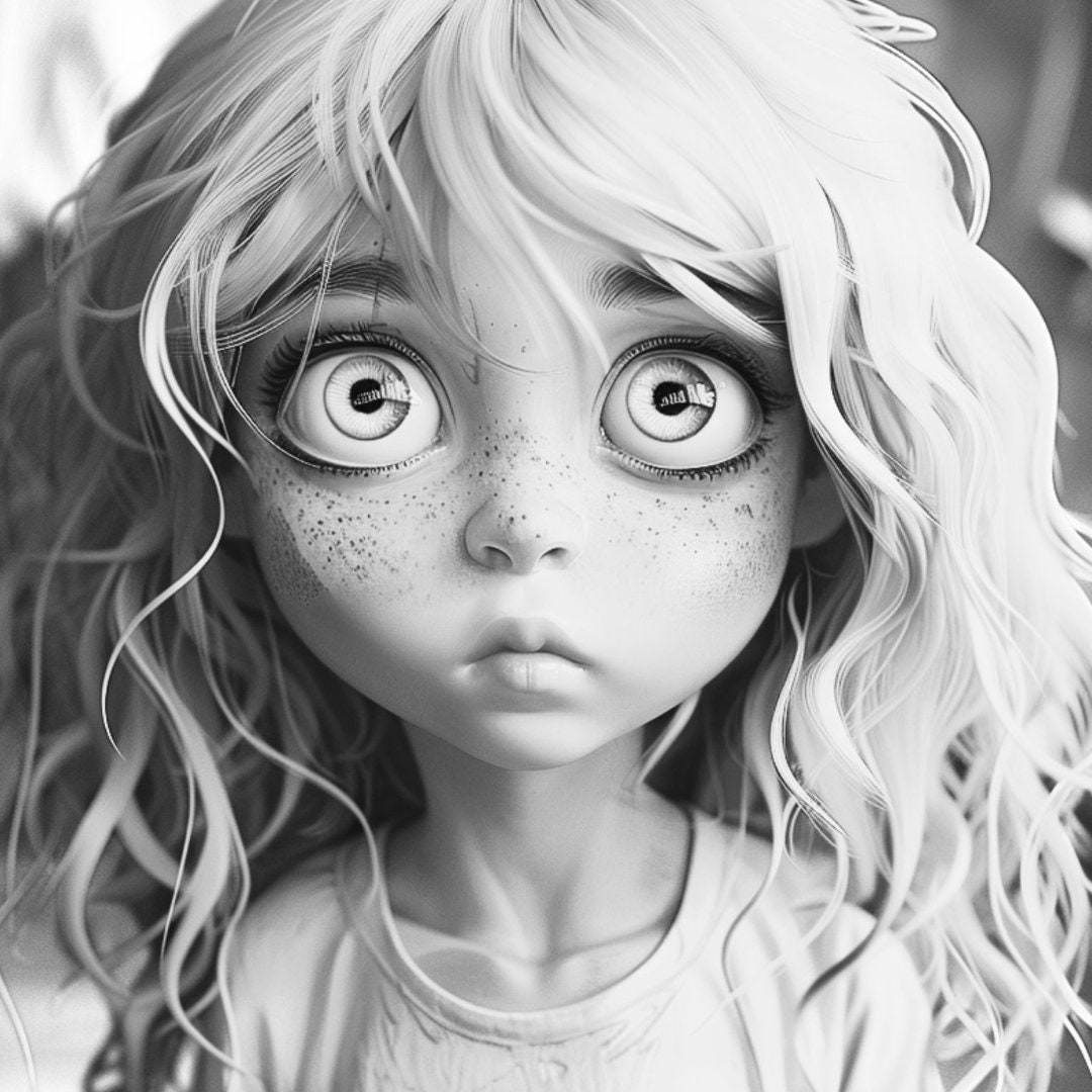 36 Profiles of the Odd-world Kids Grayscale Coloring Pages Bundle - Etsy