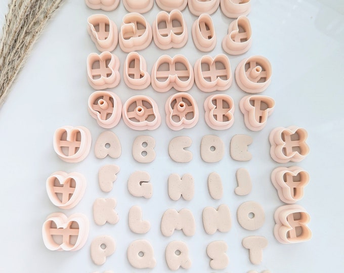 Polymer Clay Shape Cutter | Alphabet Letters Groovy Vintage Retro Mold ...