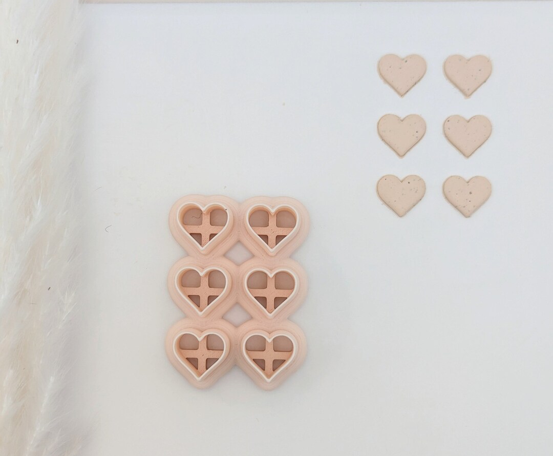 Slab Heart Earring Cutter, Multi-cut Clay Heart Earring Cutter ...