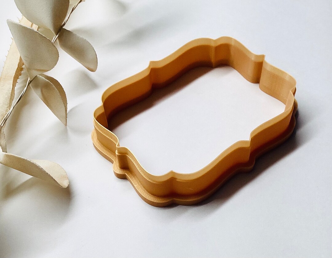 Victorian Plaque Cookie Cutter, Rectangle Polymer Clay Cutter, Large ...