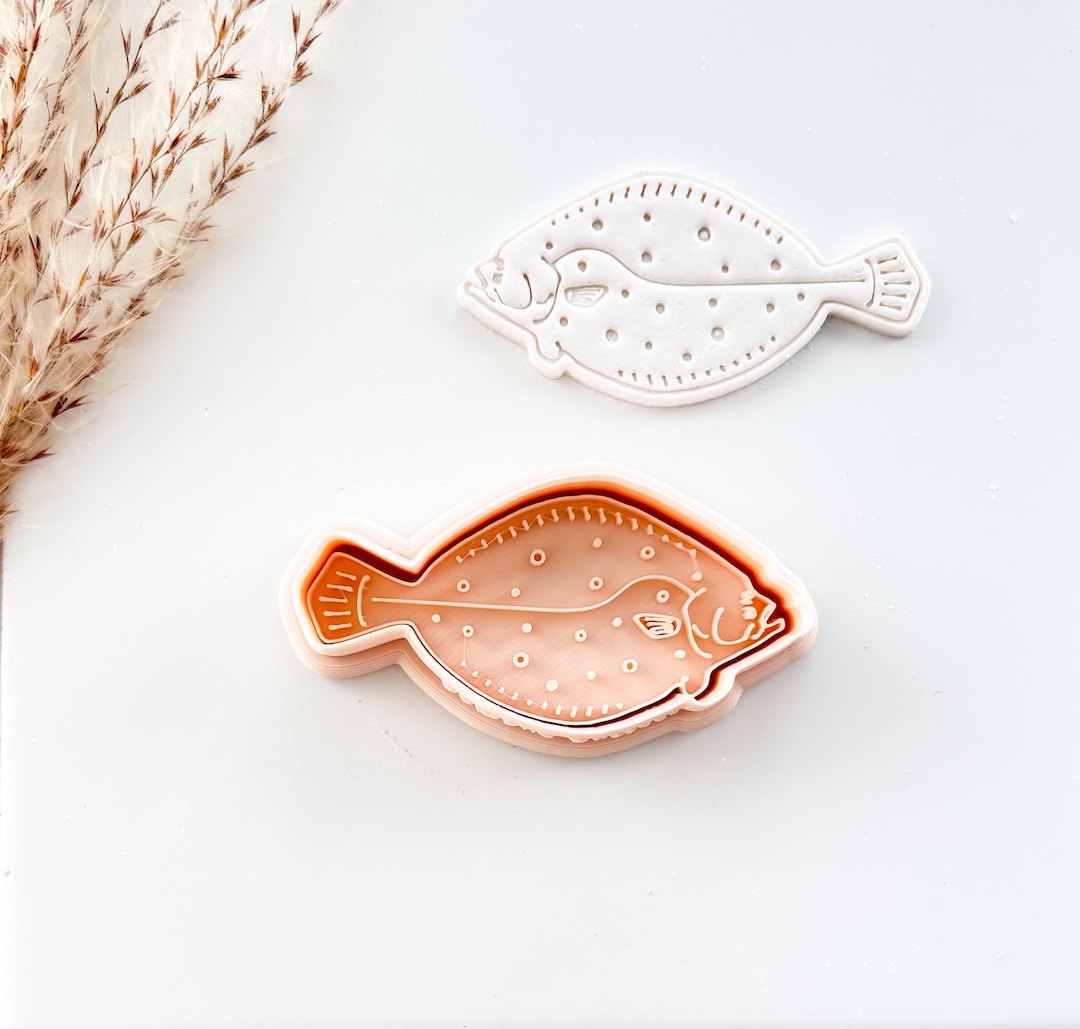 Flounder Imprint Cutter & Stamp for Polymer, Earthenware Clay and ...