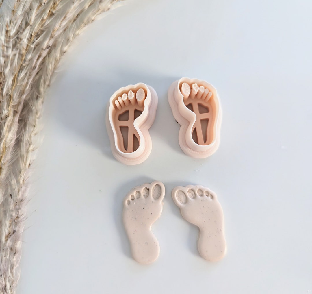 Footprint Clay Earring Imprint Cutter, Feet Clay Earring Cutter, 3D ...