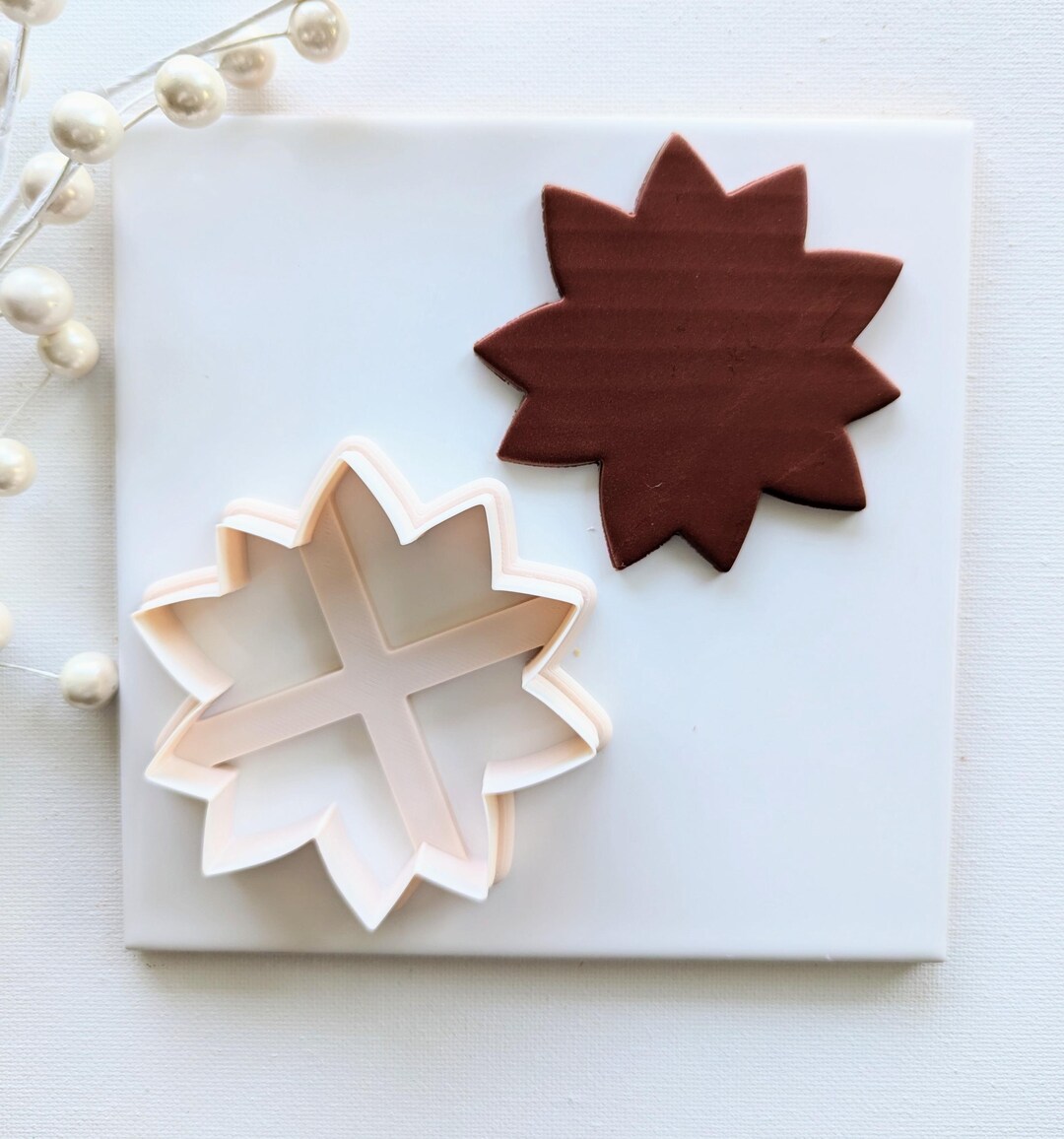 Poinsettia Cookie Cutter, Christmas Poinsettia Clay Cutter, Fondant ...