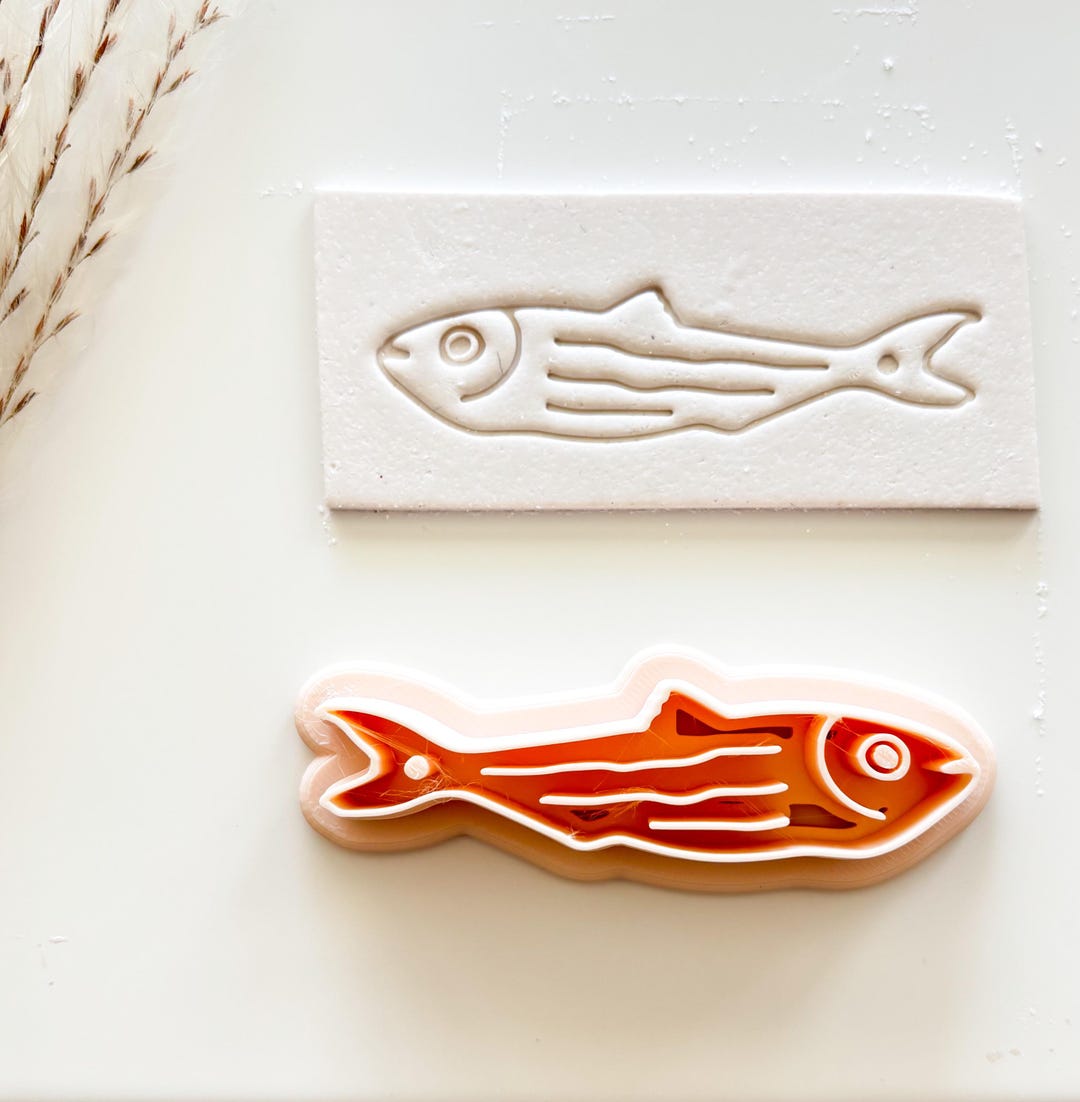 Realistic Sardine Fish Impression Stamp 3D Printed for Polymer ...