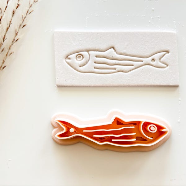 Fish Ink Stamp Print - Etsy