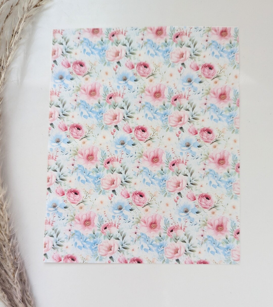 Transfer Paper Floral Print Pink Garden, Transfers for Polymer Clay ...