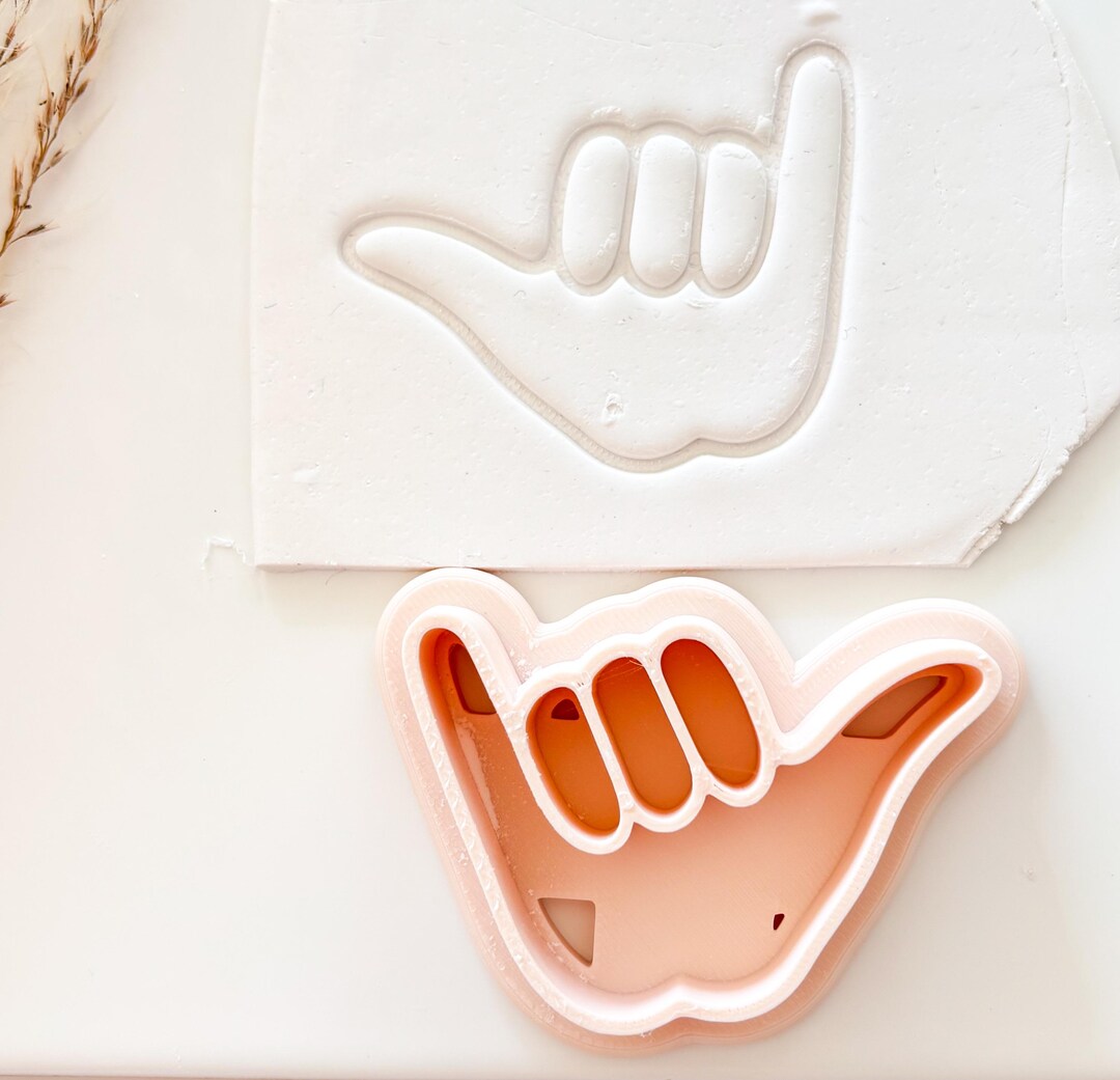 Shaka Hand Impression Stamp 3D Printed for Polymer, Earthenware Clay ...
