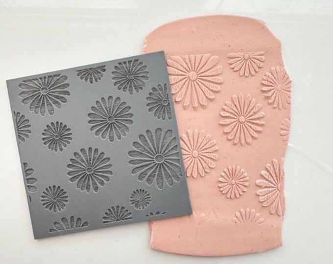 Mini Abstract Flower Texture Mat, Flower Texture Mat, Clay Texture Mat ...