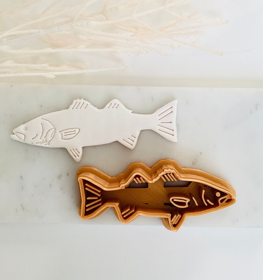 Striped Bass Cookie Cutter Imprint Cutter , Fish Cookie Cutter, Bass ...