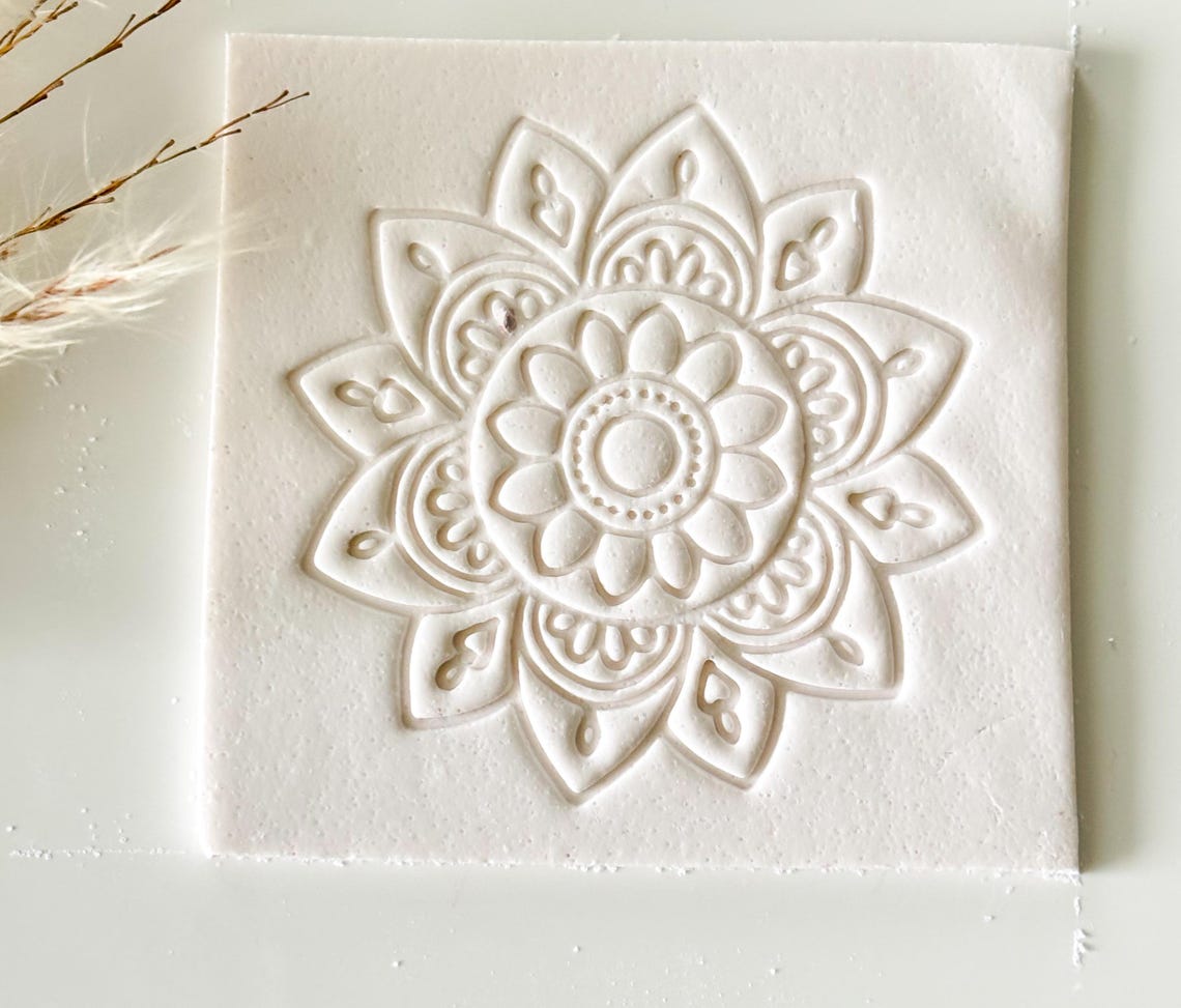 Mandala Medallion Clay Impression Stamp #1 for Earthenware Clay ...