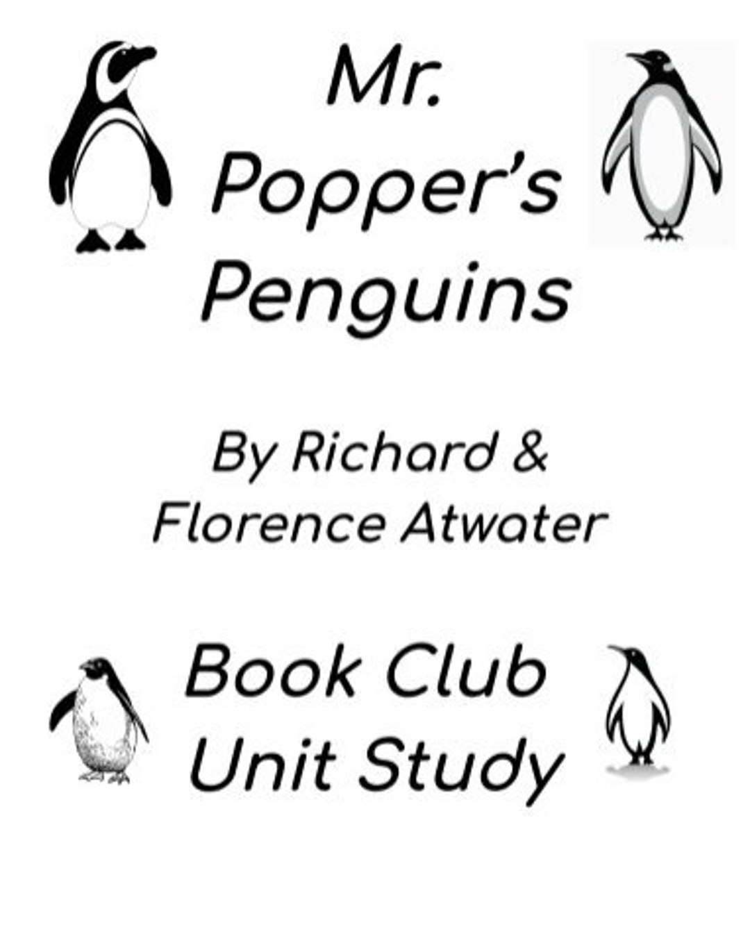 Mr. Popper's Penguins Literature Based Book Unit Study - Etsy