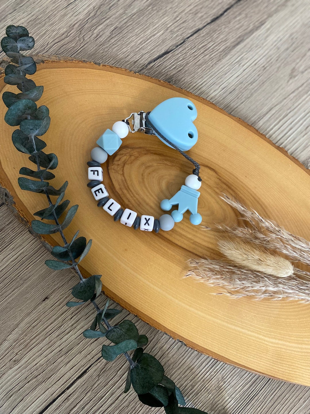 Pacifier Chain With Name Pacifier Chain With Name Boy - Etsy