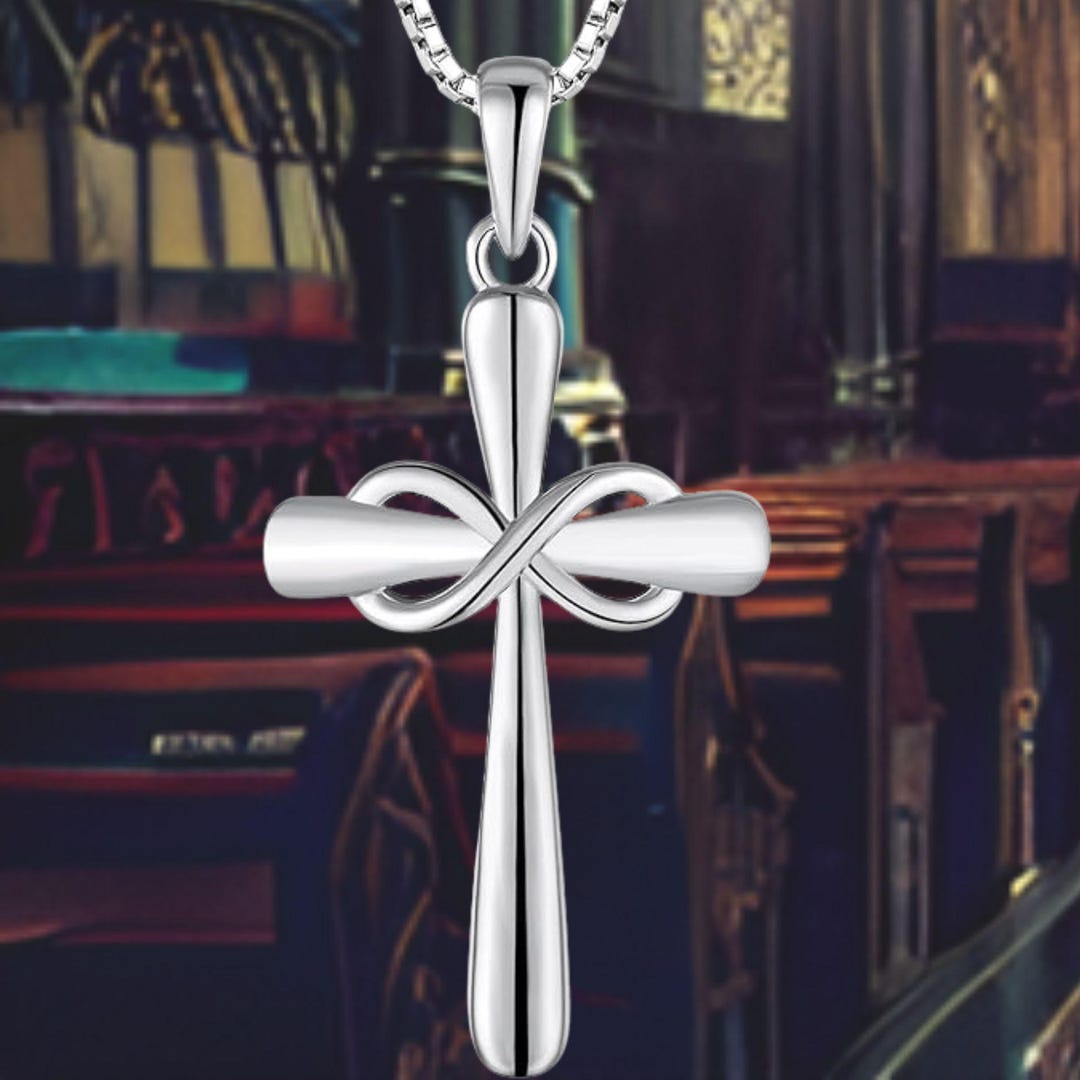 Infinite Love Cross Necklace Sterling Silver - Etsy