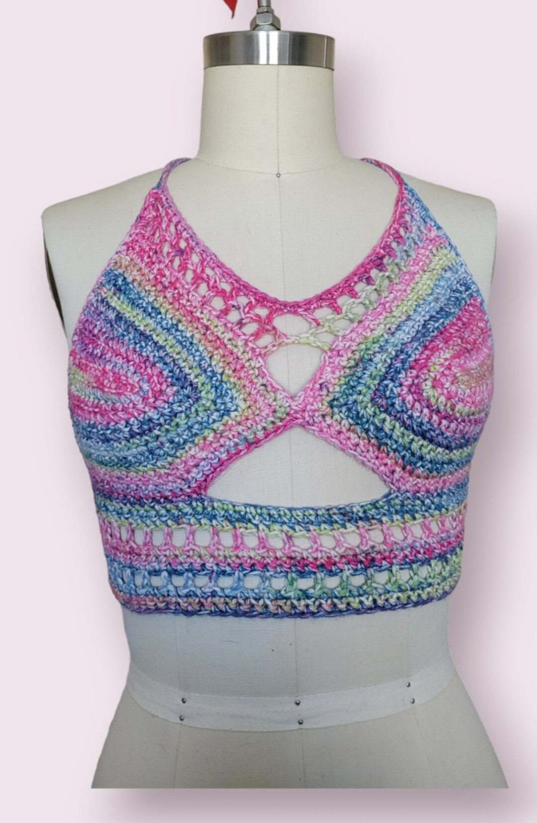 Rainbow River Dahlia Crocheted Bralette Crop Top Size Medium Ready to ...