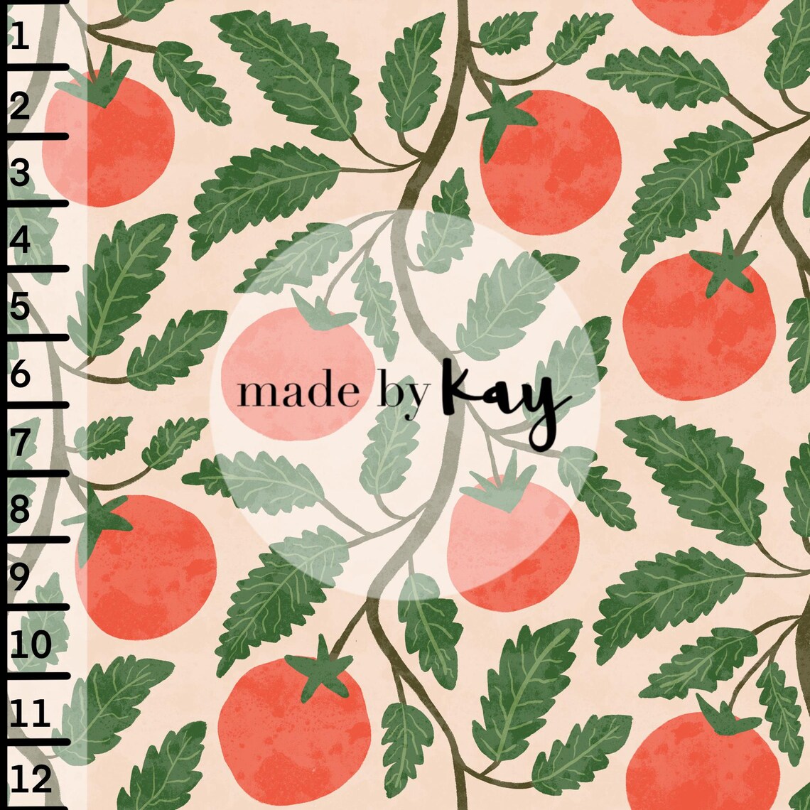 Red Tomato Vines Seamless File, Red Fruit, Red and Green Vegetable ...