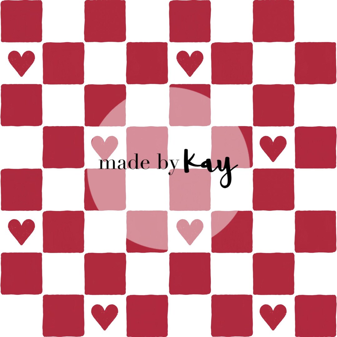 Red Checkers Valentines Watercolor Checkers Seamless File, Red and ...