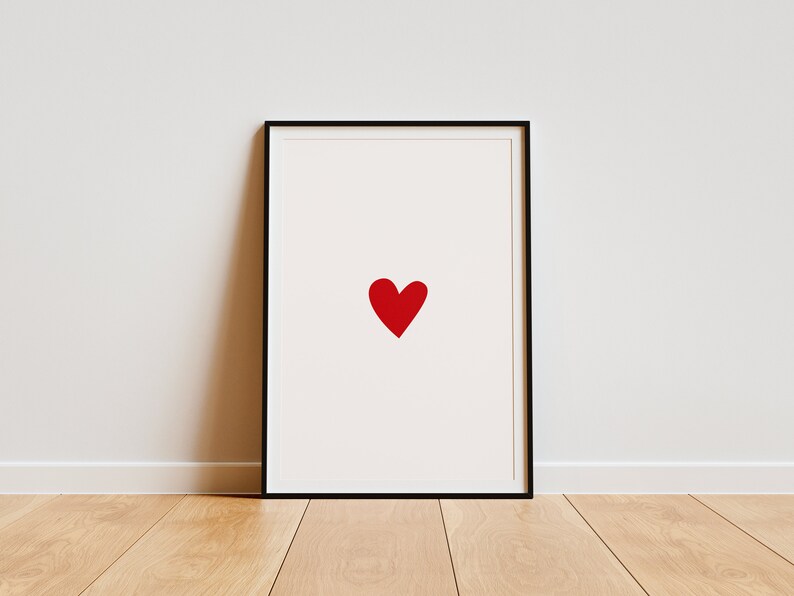 Simple Heart Poster, Heart Print, Wall Art, Valentine Print - Etsy