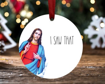 Tacky Christmas Ornament Saw That Funny Jesus Ornament 2023 Funny ...