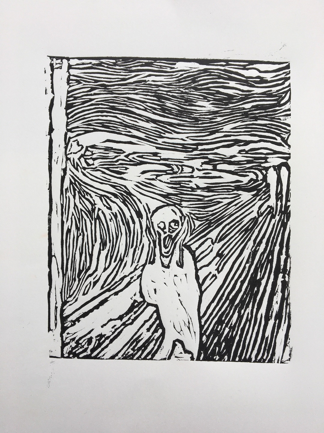The Scream Linocut Block Print - Etsy