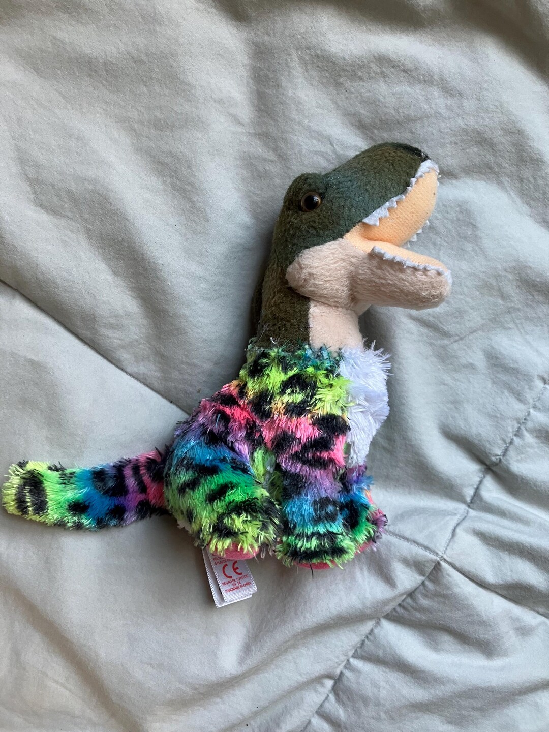 Rainbow Dino Cat, Chimera Plushie, Hybrid Stuffed Animal, Dinosaur ...