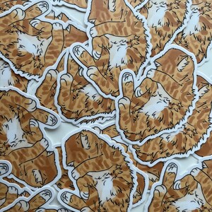 Orange Tabby Cat Sticker, Vinyl Matte Sticker, Waterproof Dishwasher ...