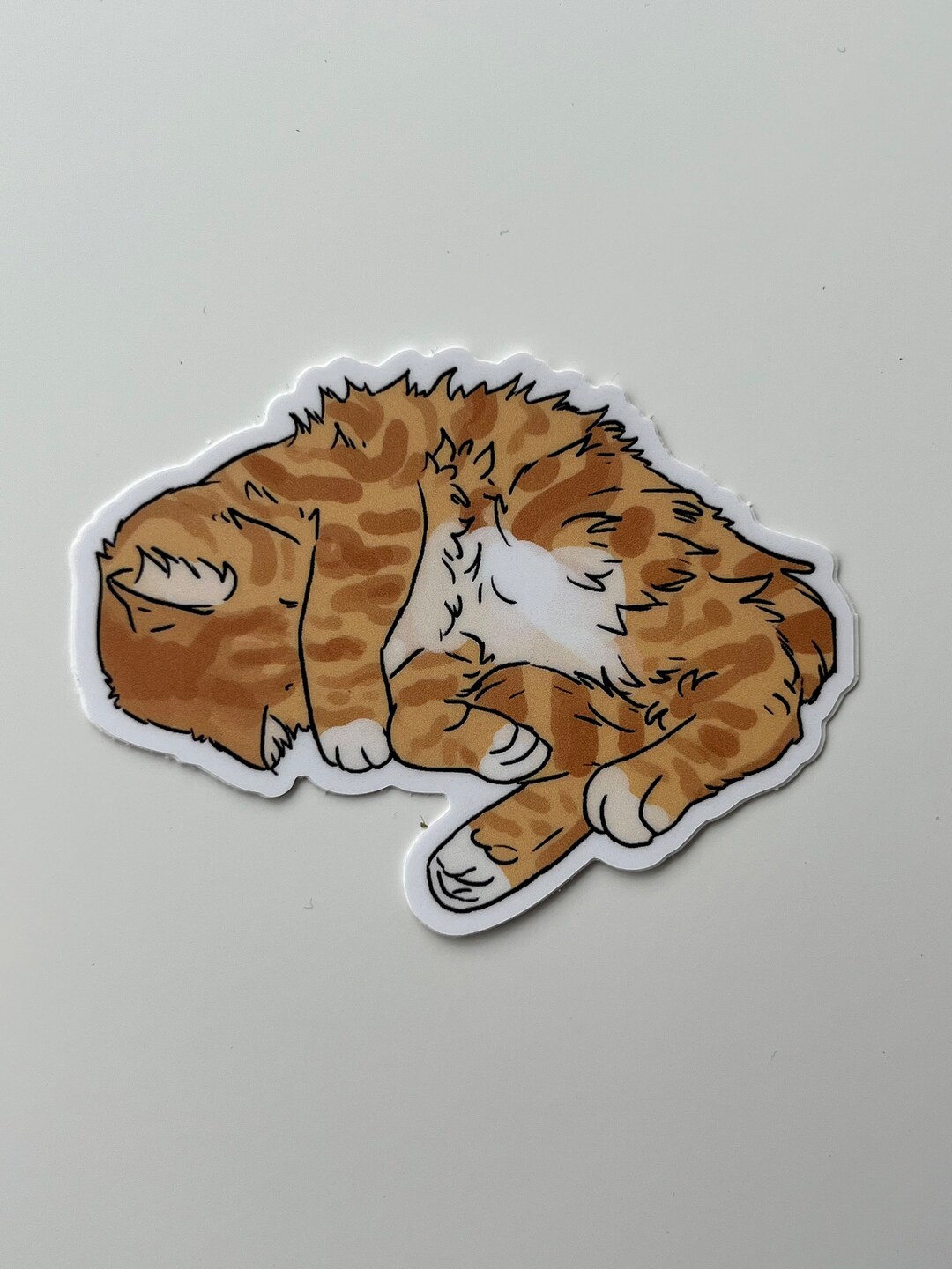 Orange Tabby Cat Sticker, Vinyl Matte Sticker, Waterproof Dishwasher ...
