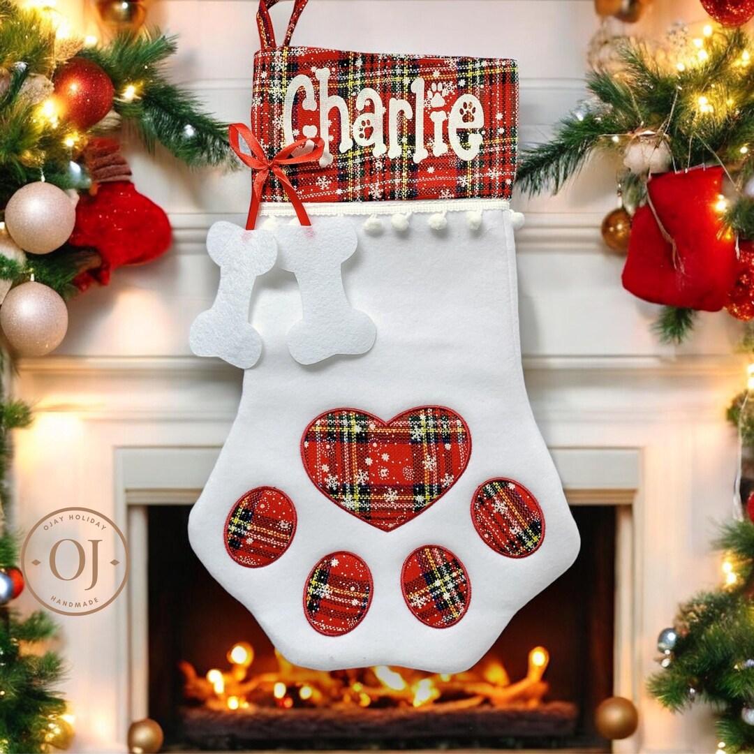 Personalized Dog Stocking, Christmas Decor Indoor, Dog Gift, Pet ...