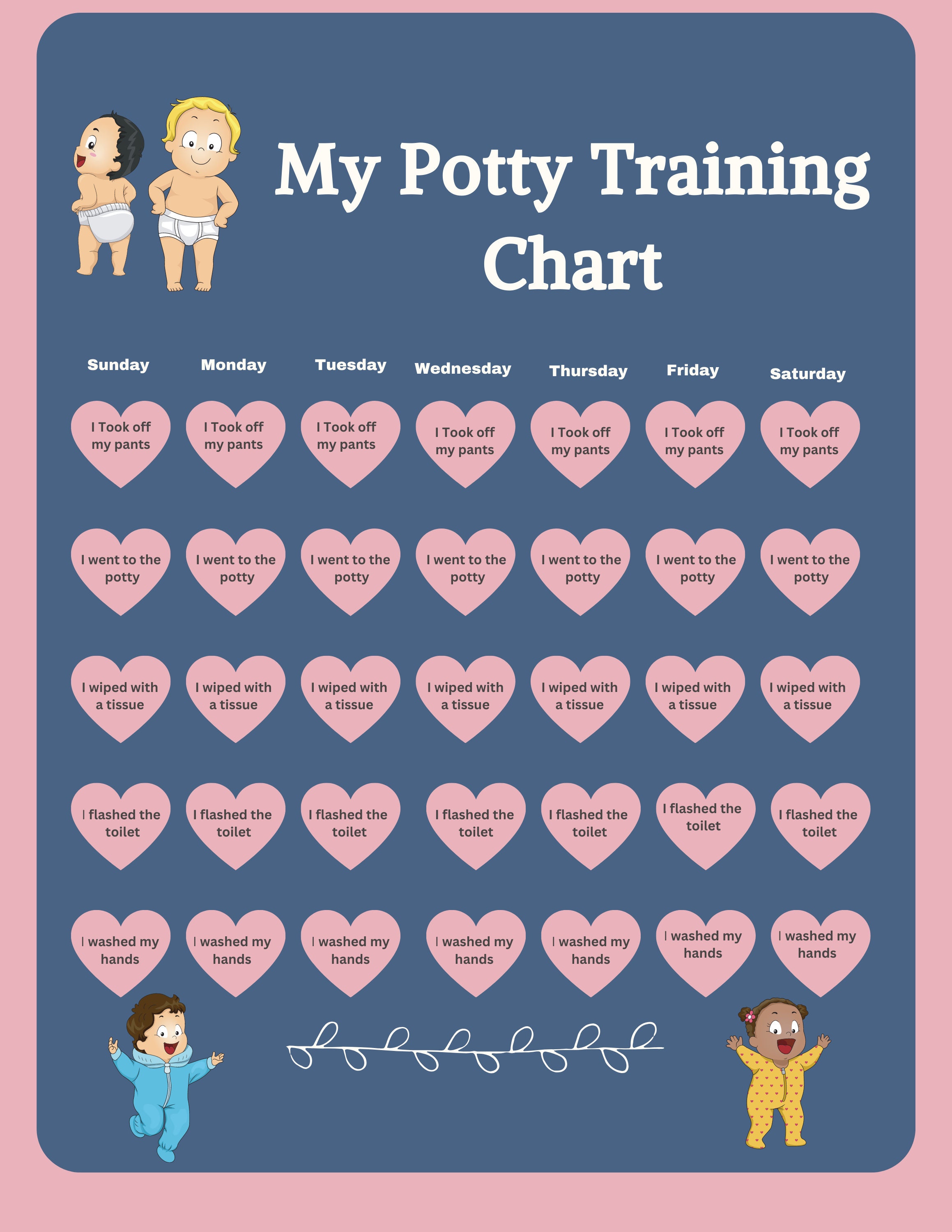 Printable Potty Training Chart/ Reward Chart/ Toddler's - Etsy