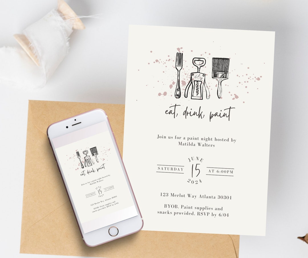 Paint Party Invitation | Digital Download Editable Template | Girls ...