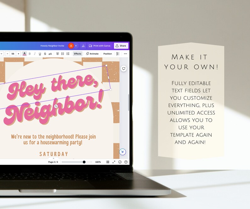 Howdy Neighbor Block Party Printable Invitation Template Digital ...