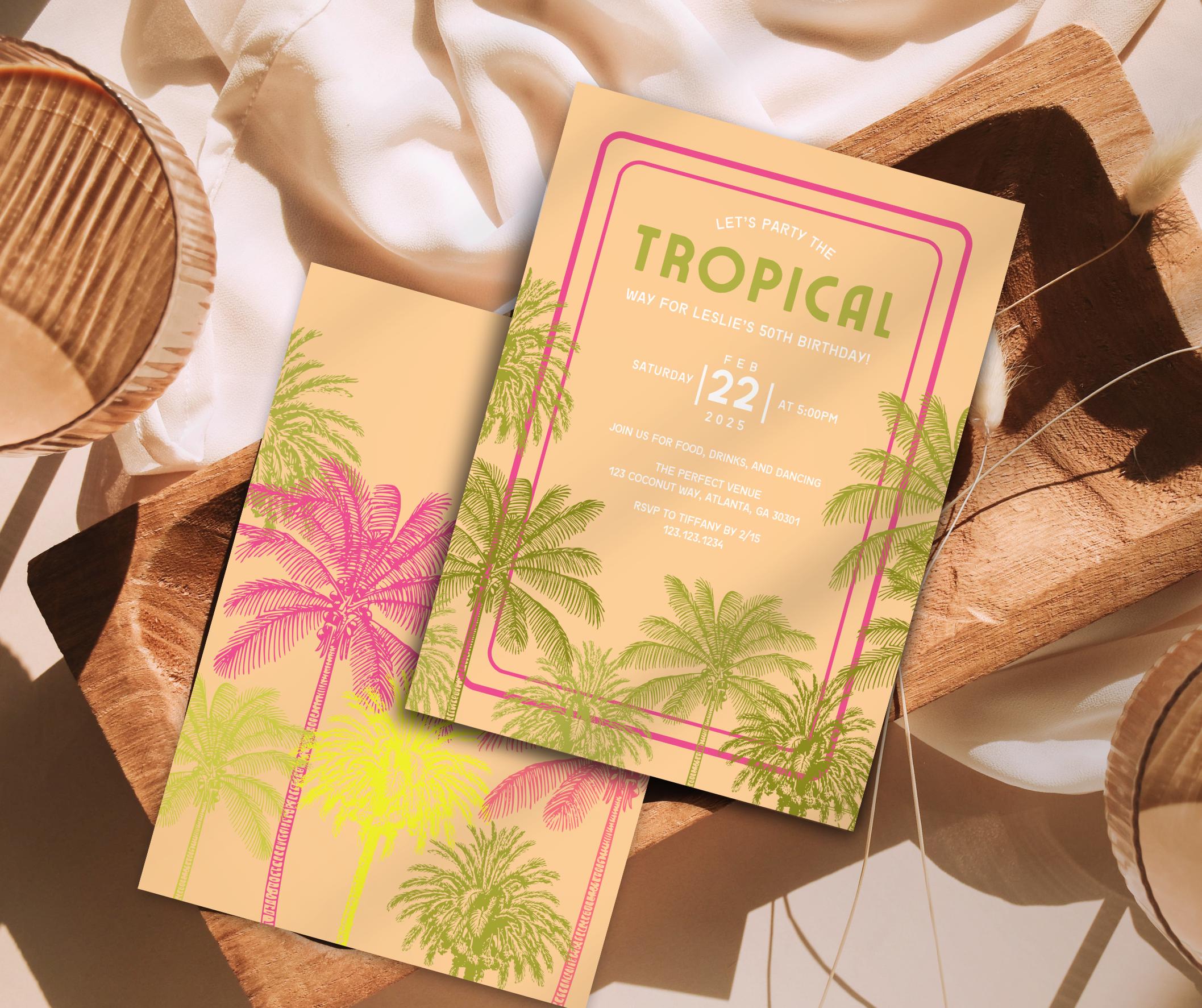 Caribbean Birthday Party Invitation Template | Tropical Island Party ...