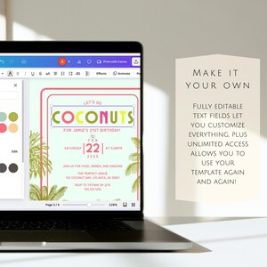Caribbean Birthday Party Invitation Template | Tropical Island Party ...
