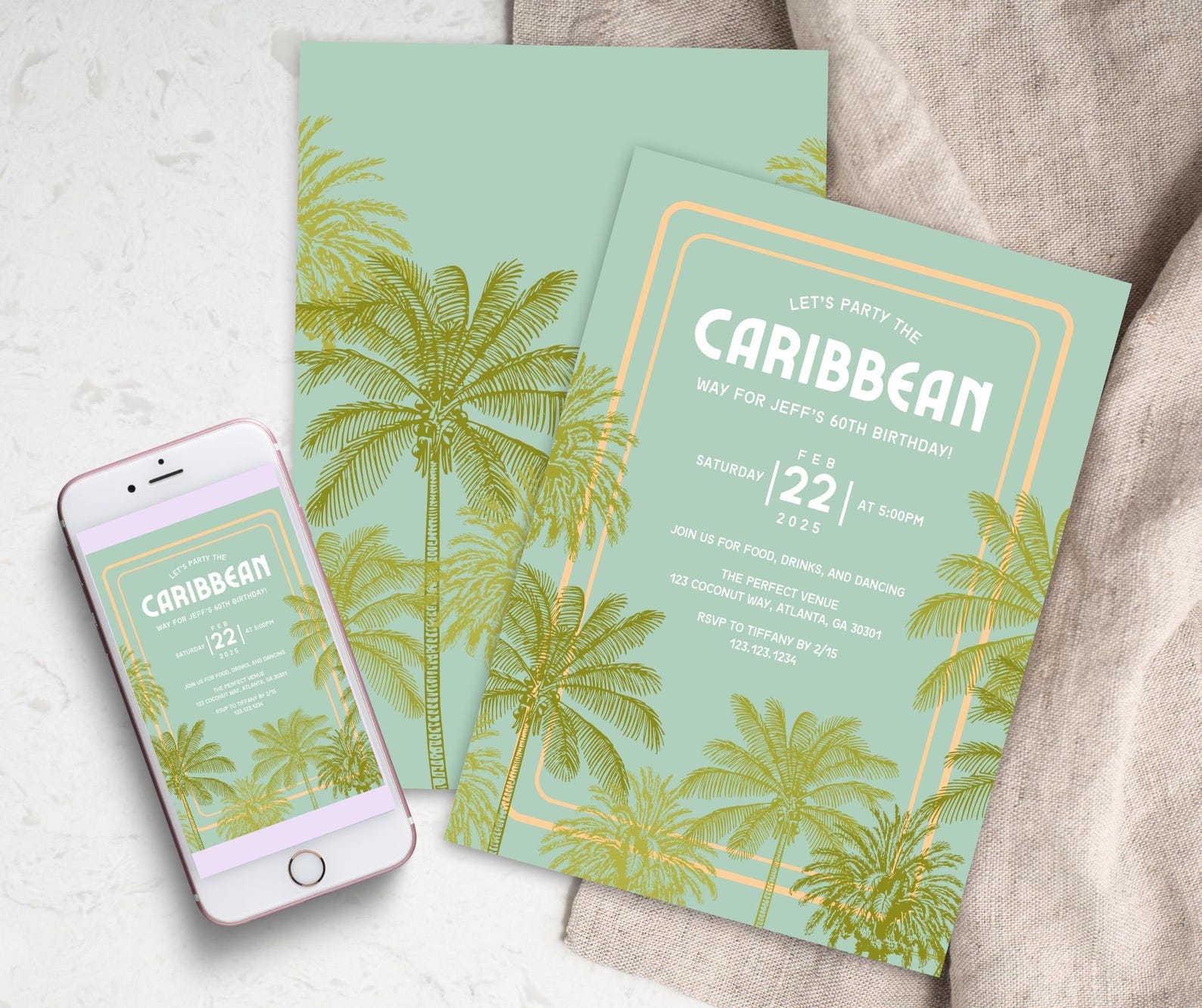 Caribbean Birthday Party Invitation Template | Tropical Island Party ...