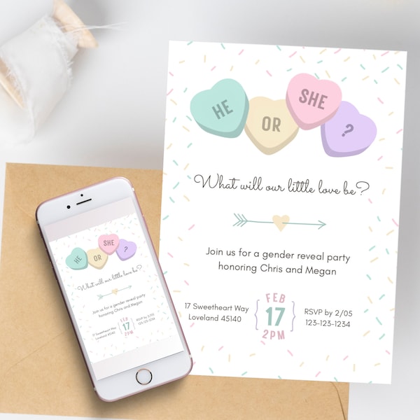 Gender Reveal Invite Etsy