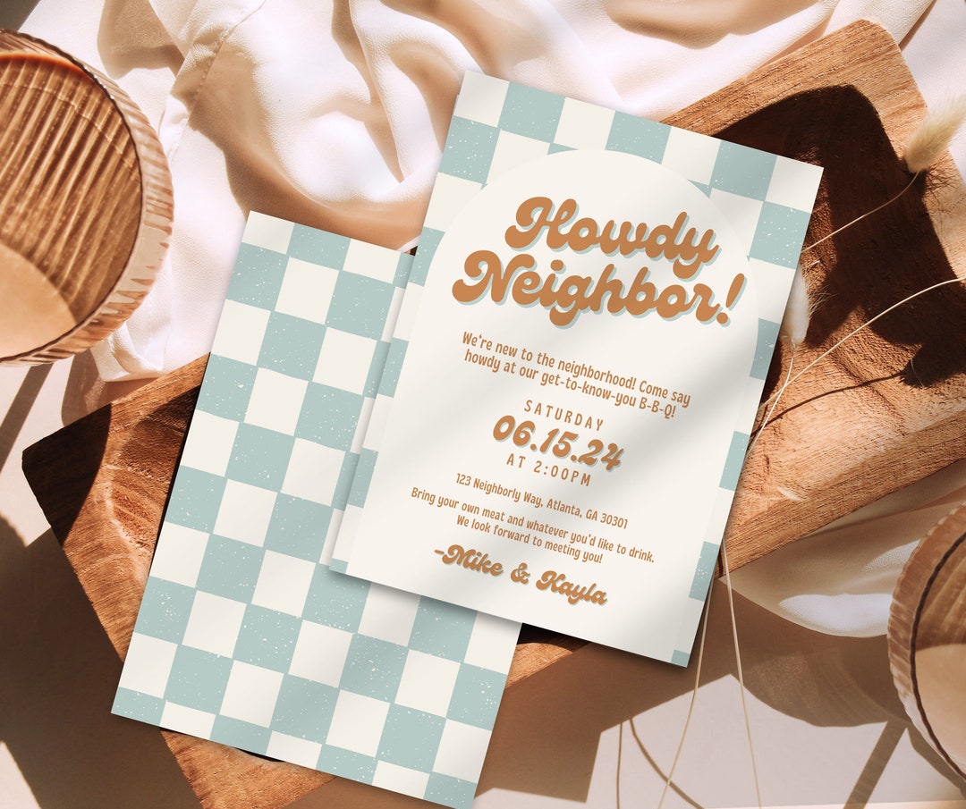 Howdy Neighbor Block Party Printable Invitation Template Digital ...
