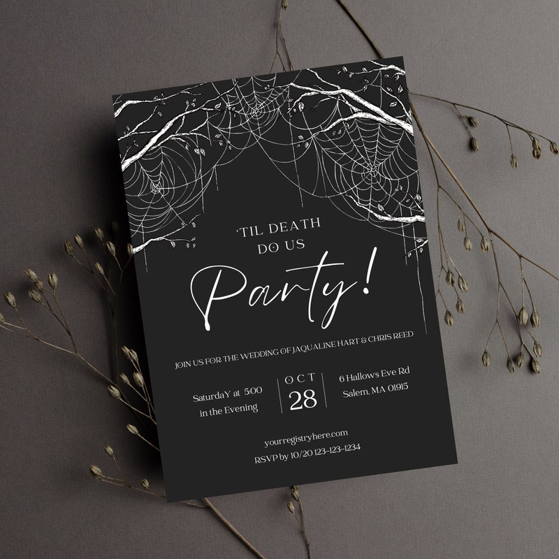 Spiderweb Wedding Invitations - Etsy