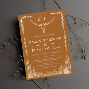 Vintage Western Wedding Invitation Template | Rustic Wedding Invite ...