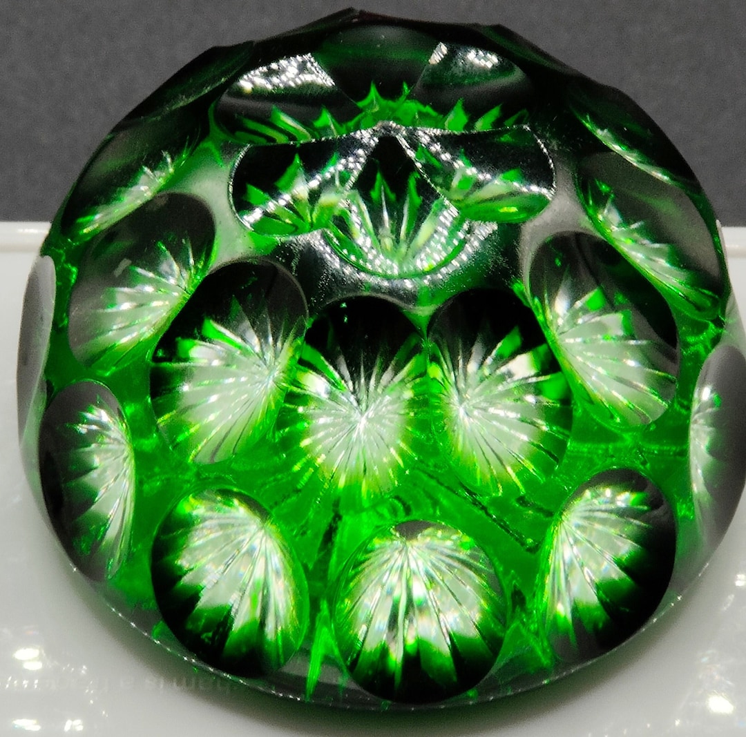 Thomas Webb Corbett, Crystal, Multi Faceted, Flower / Star Paperweight ...