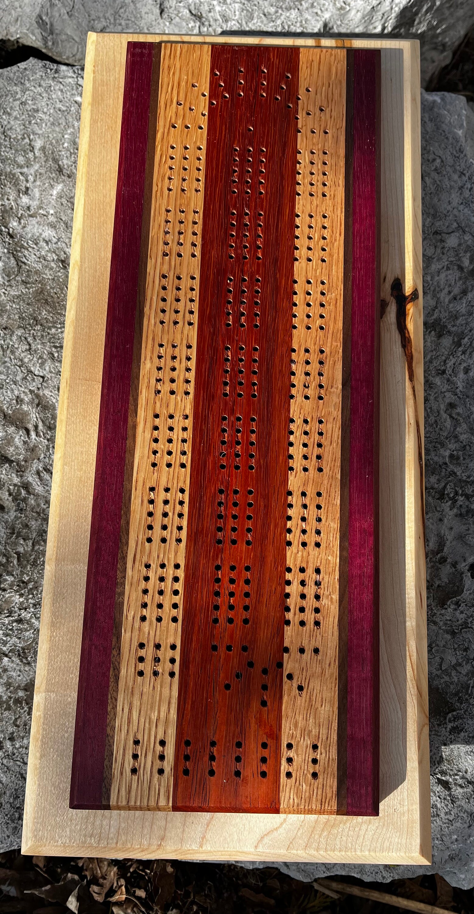 Deluxe Cribbage Board Set Stripe Pattern - Etsy