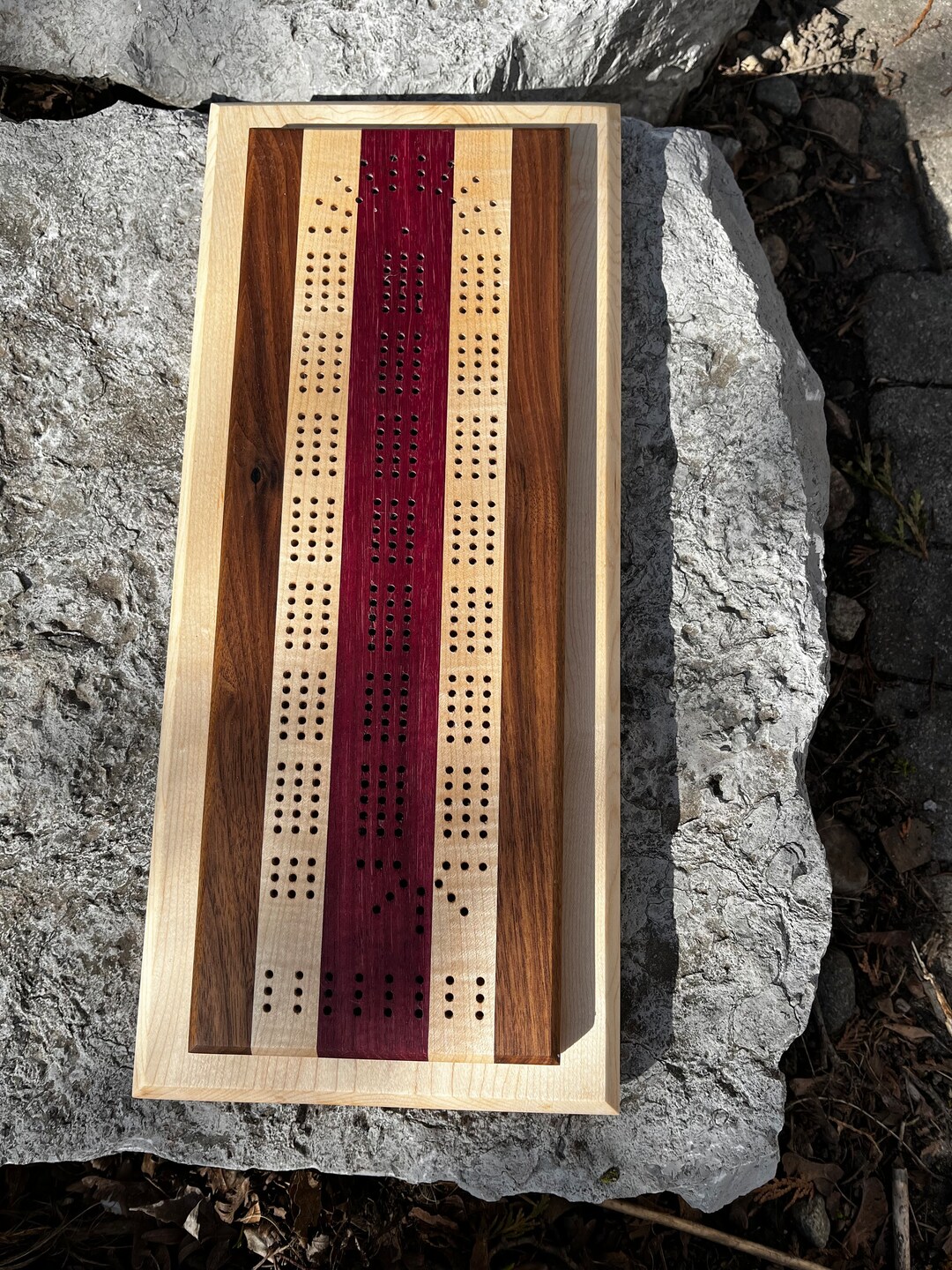 Deluxe Cribbage Board Set Stripe Pattern - Etsy