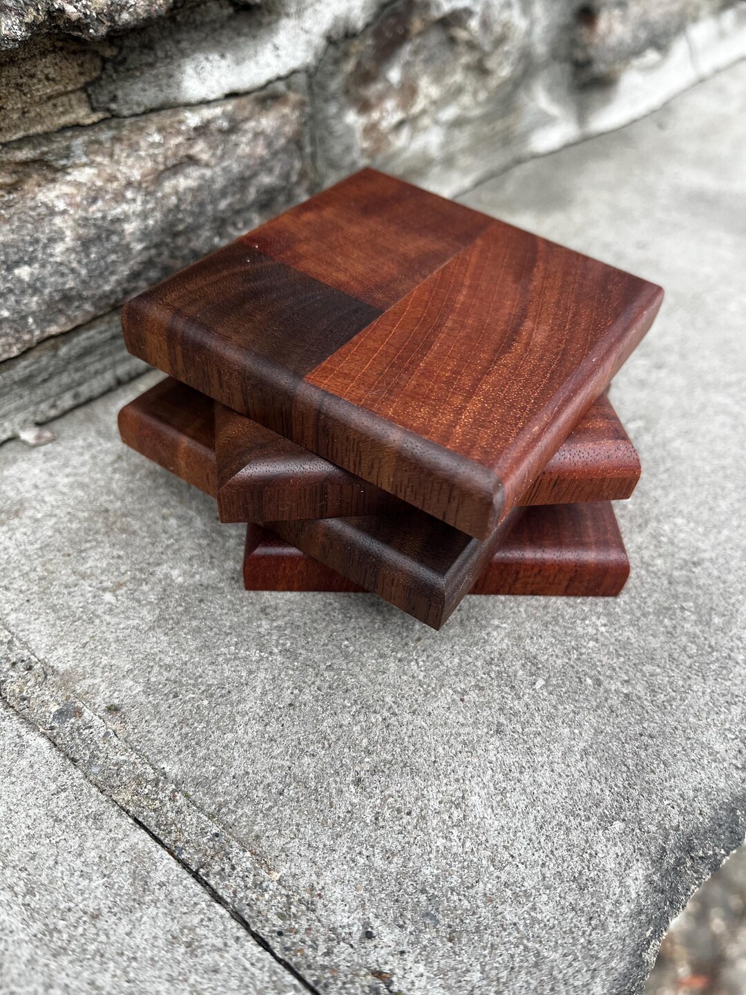 Walnut and Sapele Coaster Set - Etsy