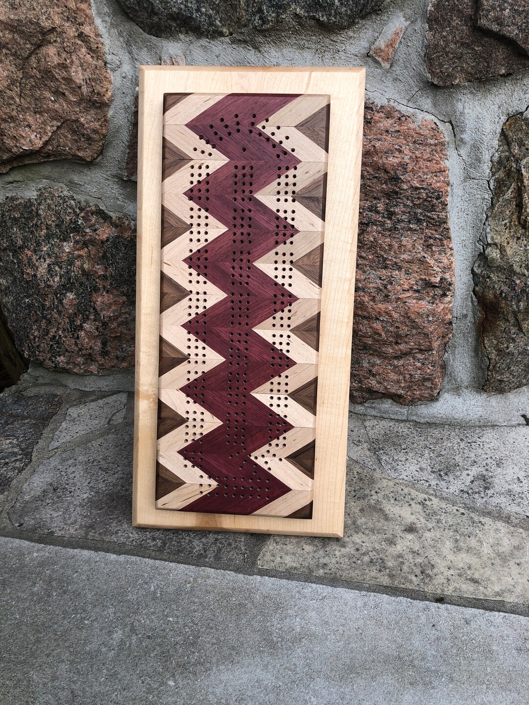 Deluxe Cribbage Board Set Chevron Pattern - Etsy