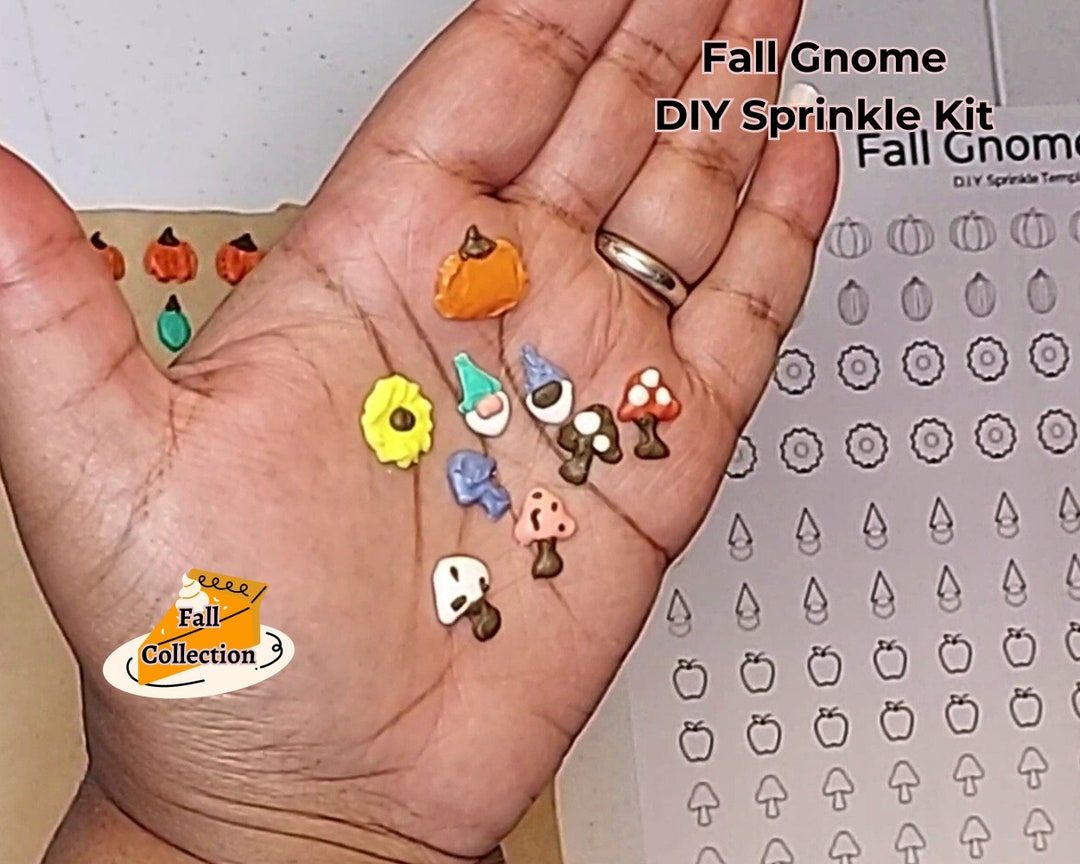 Fall Gnome DIY Sprinkle Template Kit With Royal Icing Recipe and Video ...