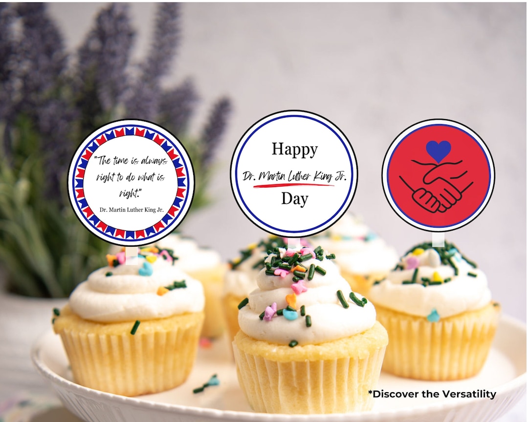 Dr. Martin Luther King Jr. Day PDF Printable Quotes Cupcake Toppers ...