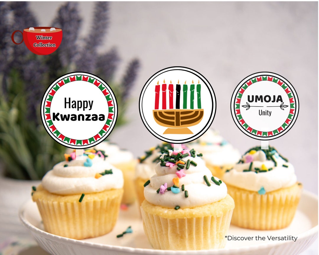 Kwanzaa Printable | Cupcake Toppers, Labels & Tags | Festive Kwanzaa ...