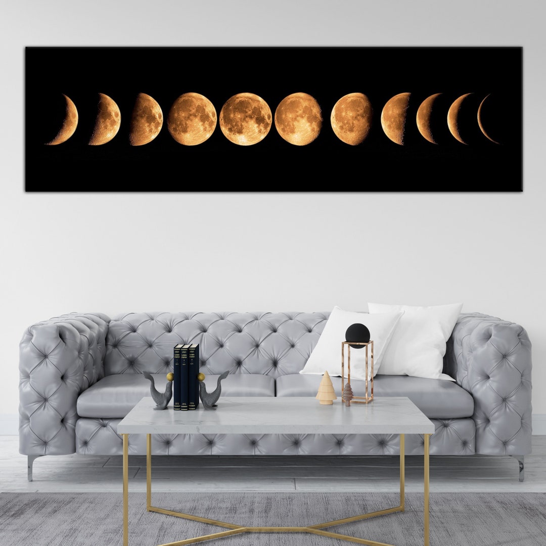 Moon Phases Canvas, Lunar Eclipse Style Canvas, Lunar Eclipse Canvas ...
