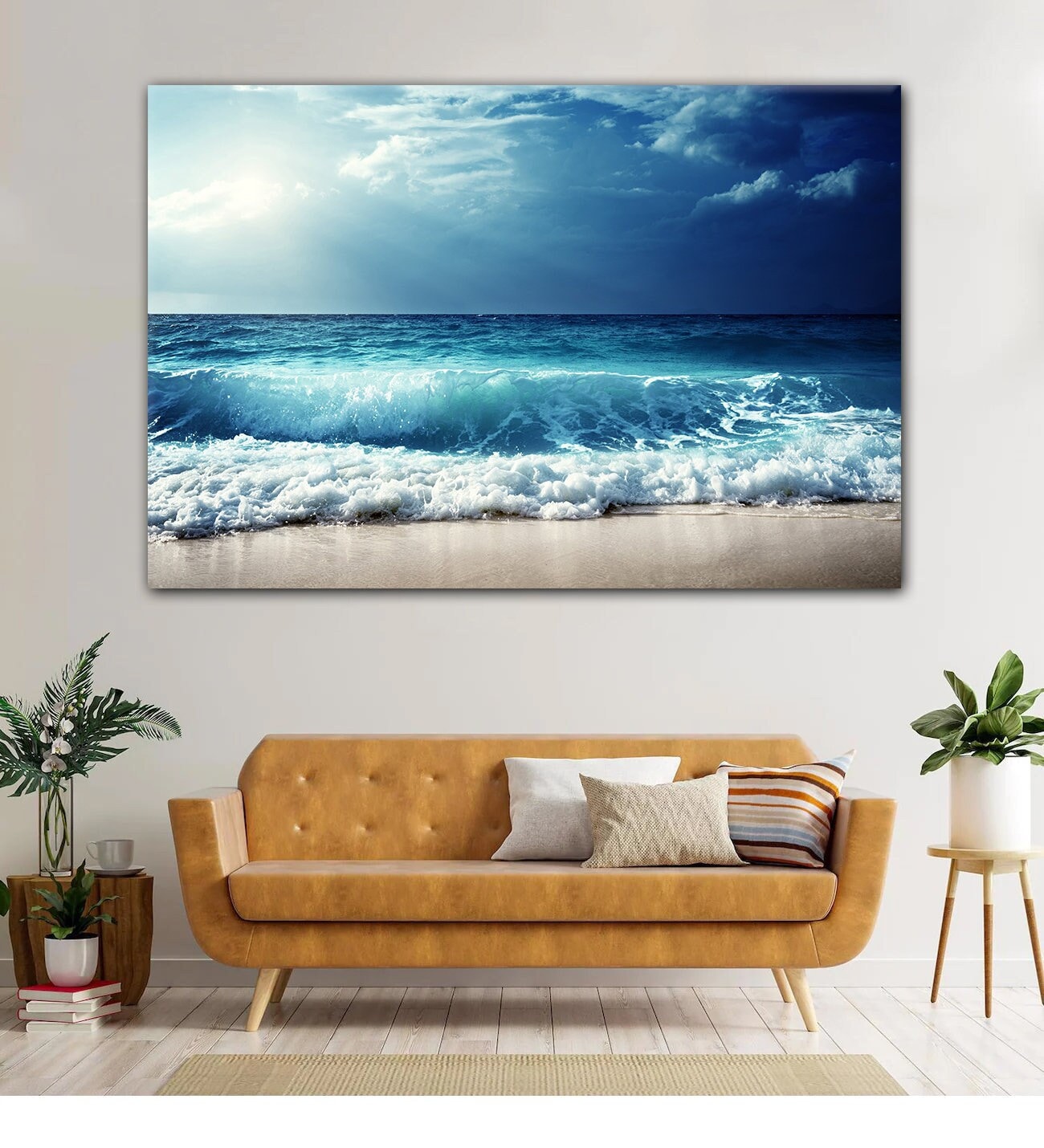 Ocean Beach Canvas Prints Sea Wave Canvas Wall Art Sea Landscape ...