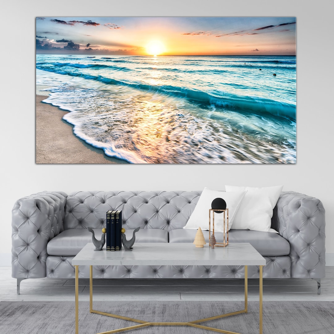 Sunset at the Ocean, Beach Scenery Wall Art, Beach View, Sea Landscape ...