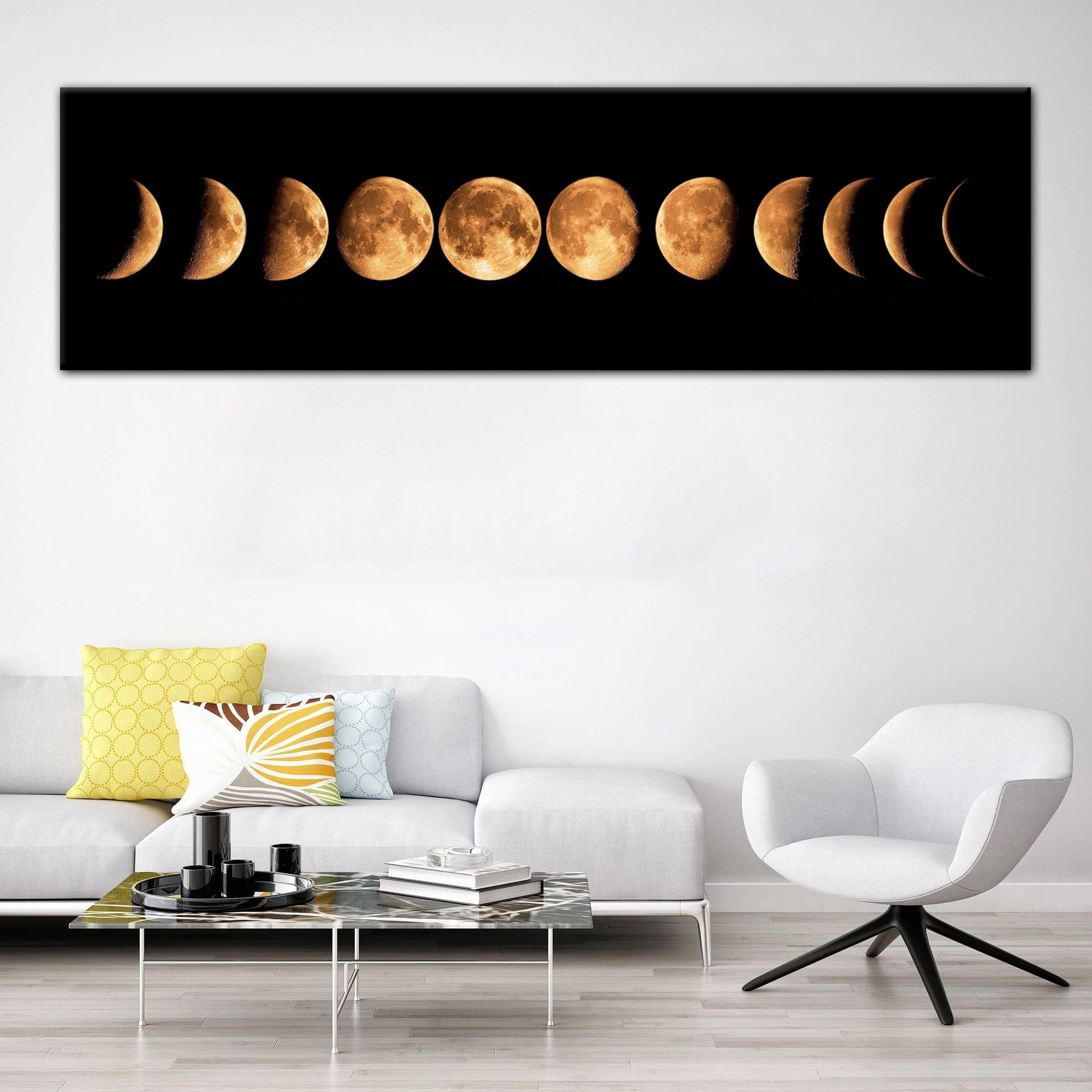 Moon Phases Canvas, Lunar Eclipse Style Canvas, Lunar Eclipse Canvas ...